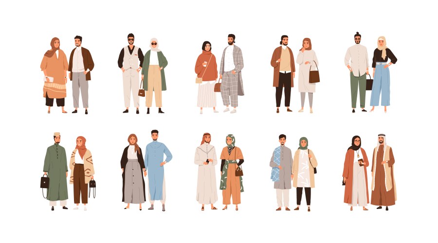 Set images arab businessmen Royalty Free Vector Image