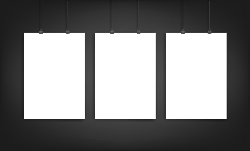 Three poster mockup Royalty Free Vector Image - VectorStock