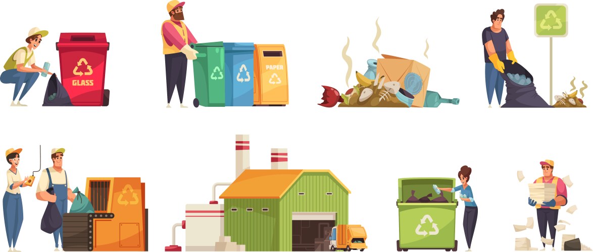 Colorful garbage Royalty Free Vector Image - VectorStock