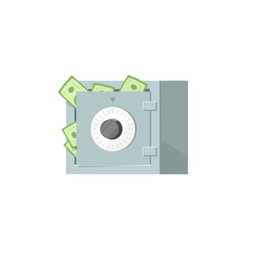 Storage money box icon cartoon safe Royalty Free Vector