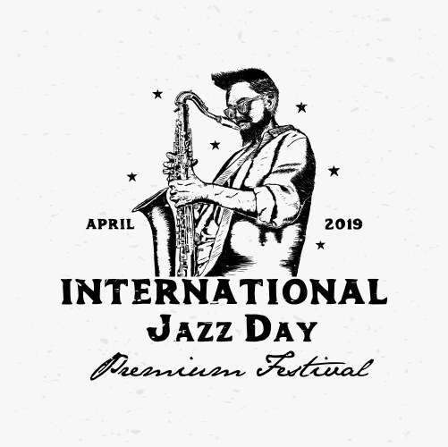 Jazz festival emblem Royalty Free Vector Image