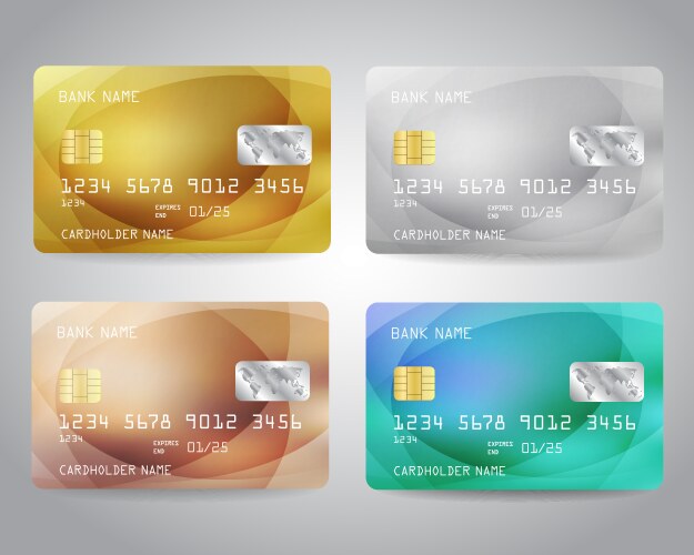 Credit card front and back side Royalty Free Vector Image