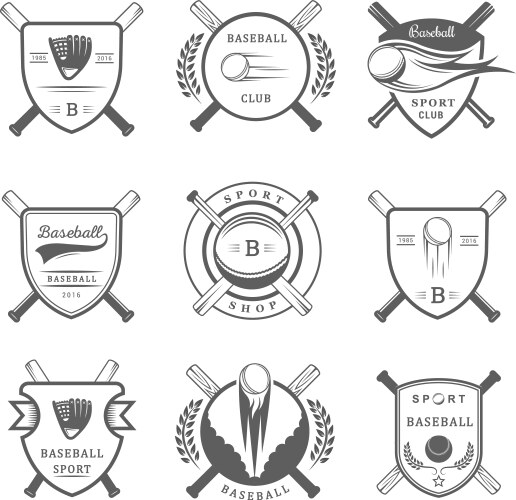 Baseball logo and insignia Royalty Free Vector Image