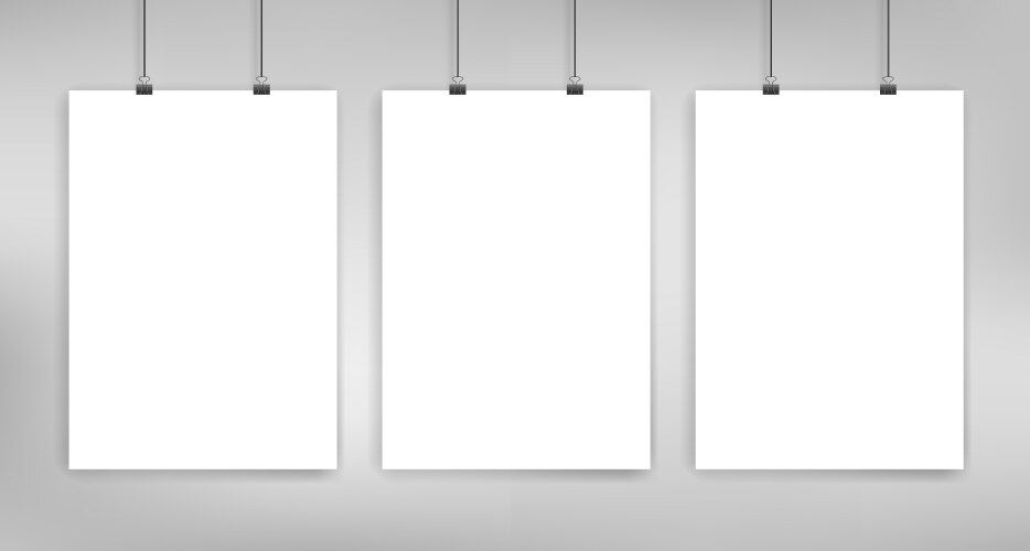 Three poster mockup Royalty Free Vector Image - VectorStock