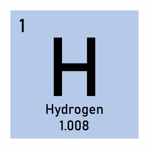 Hydrogen chemical icon periodic table symbol Vector Image