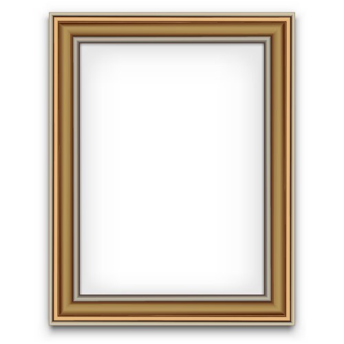 Wooden rectangular 3d photo frame with shadow Vector Image