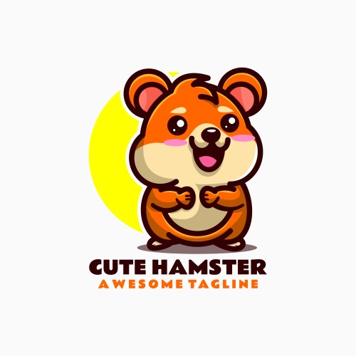Logo hamster mascot cartoon style Royalty Free Vector Image