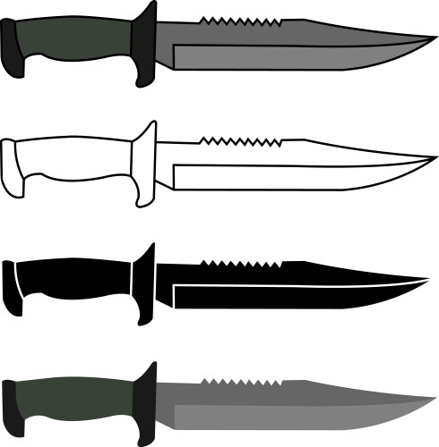 Vintage combat knife template Royalty Free Vector Image