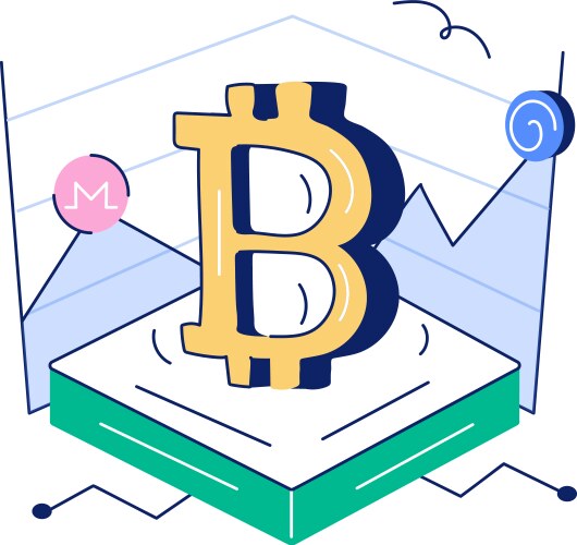 Mini depicting crypto technology Royalty Free Vector Image