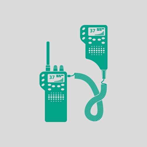 Walkie talkie and police radio Royalty Free Vector Image