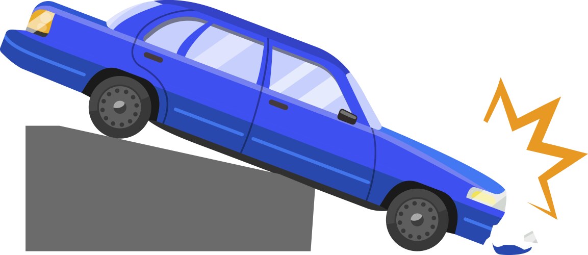 Car accident auto crash and damage automobile Vector Image