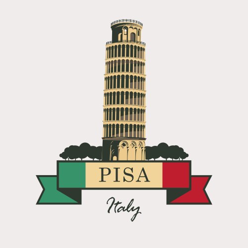 Famous italian landmark pisa tower coliseum Vector Image