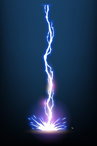 Lightning animation set with sparks electricity Vector Image