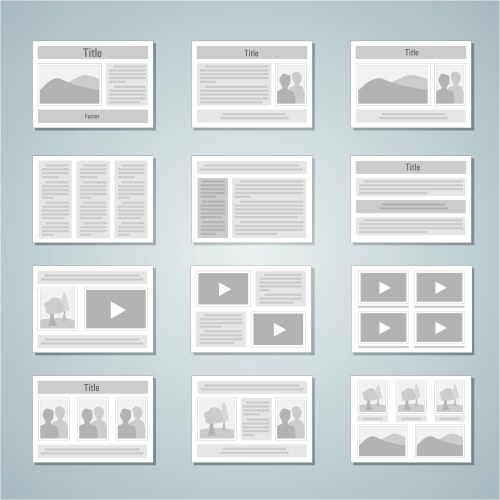 Document report layout templates set Royalty Free Vector