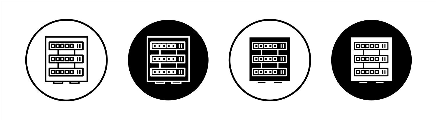 Server rack icon thin line set Royalty Free Vector Image