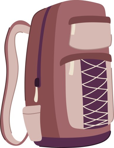 Active hiking backpack cartoon Royalty Free Vector Image