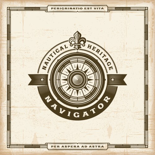 Vintage nautical labels set Royalty Free Vector Image