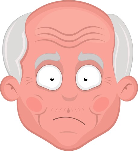 Face old man grandfather screaming Royalty Free Vector Image