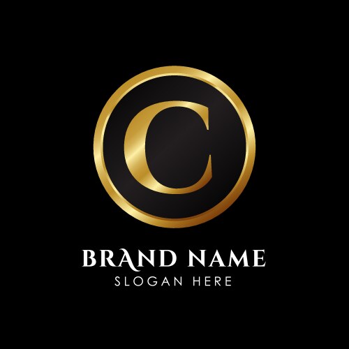Golden 'C' Letter Logo Template – Royalty-Free Vector | VectorStock