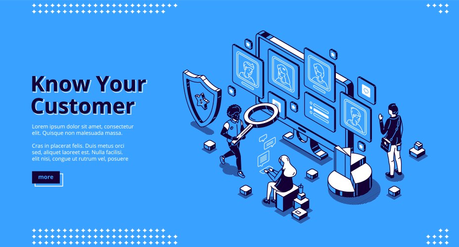 Kyc know your customer process to identify user Vector Image