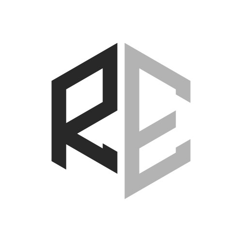 Modern letter re logo for corporate business Vector Image