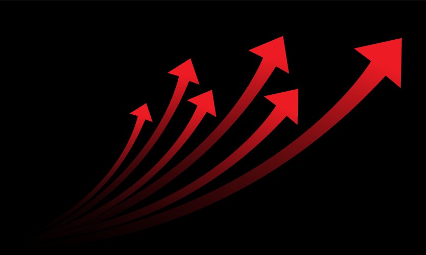 Abstract red arrow on gray design modern Vector Image