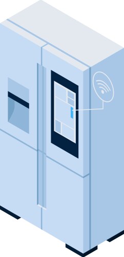 Blue fridge icon cartoon Royalty Free Vector Image