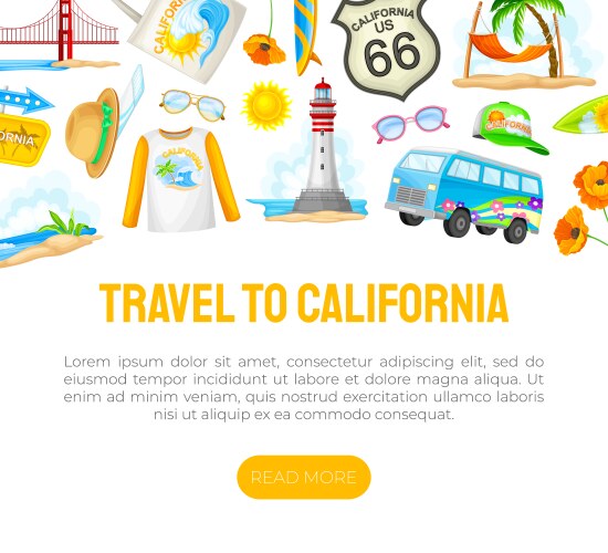 Welcome to california banner design with sunny Vector Image