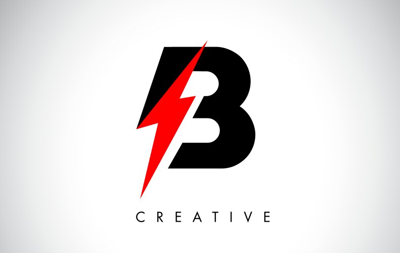 Bf letter logo design with lighting thunder bolt Vector Image