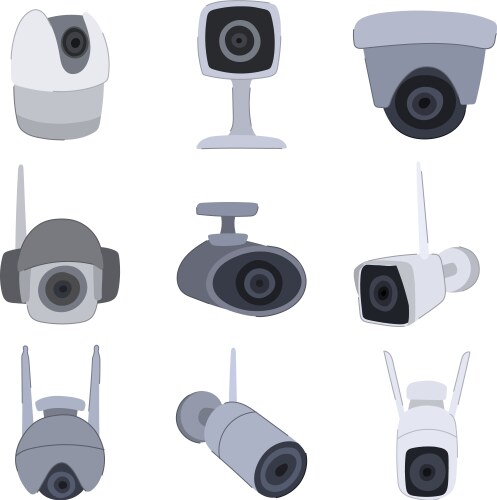 Protection ip camera cartoon Royalty Free Vector Image