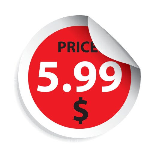 Price tag with red bow isolated white background Vector Image