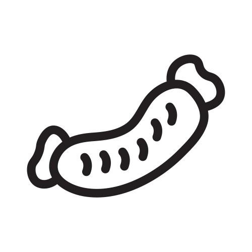 Sausage icon black line art Royalty Free Vector Image