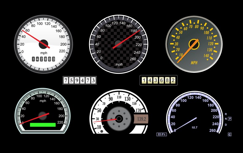 Speedometer transport measurements counter Vector Image