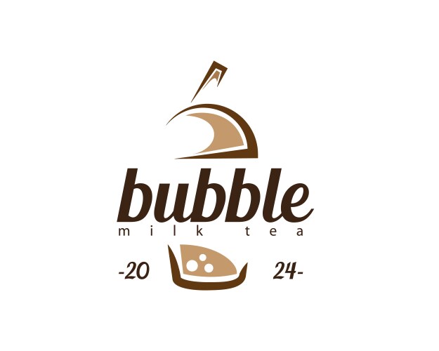 Bubble drink logo design Royalty Free Vector Image