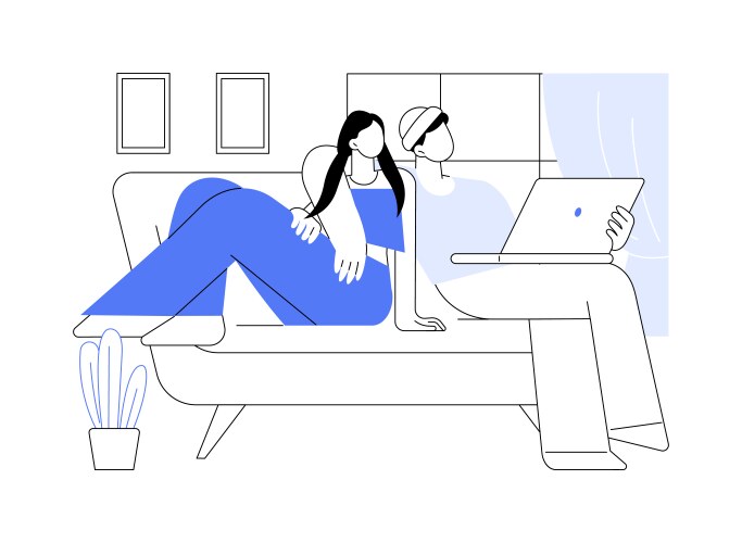 Watching parade isolated cartoon Royalty Free Vector Image