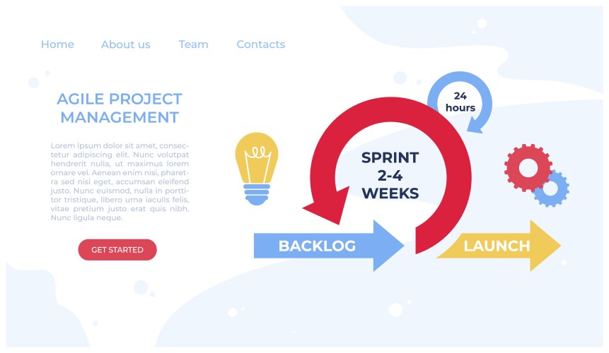 Project management mind map scheme diagram Vector Image