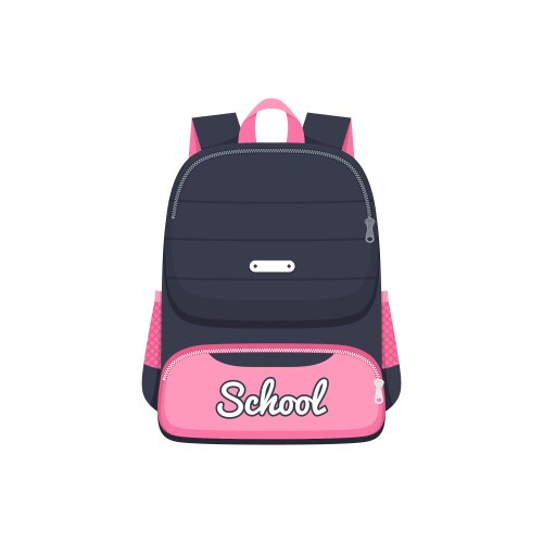 Isometric modern pink school backpack Royalty Free Vector