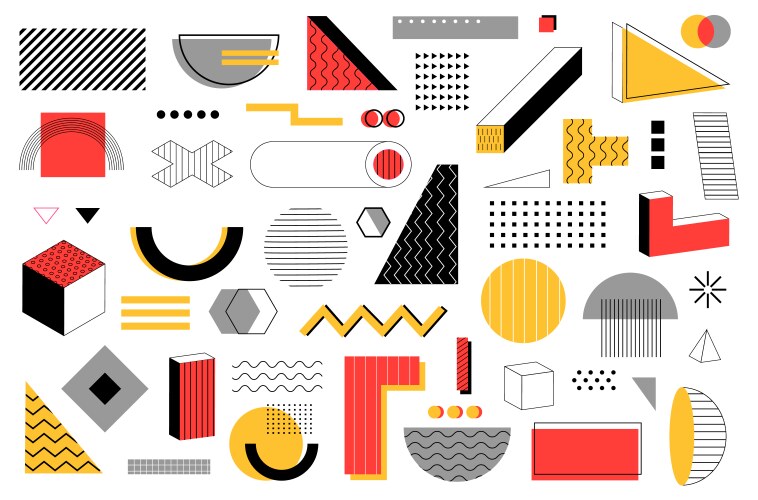 Basic shapes set Royalty Free Vector Image - VectorStock