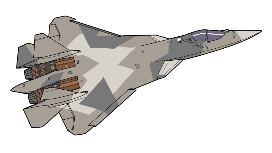 Modern russian jet fighter aircraft Royalty Free Vector