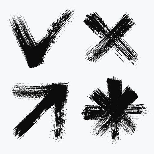 Hand drawn brush arrow Royalty Free Vector Image