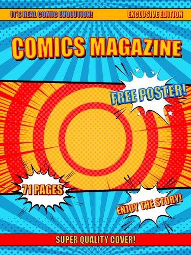 Comics poster design template Royalty Free Vector Image
