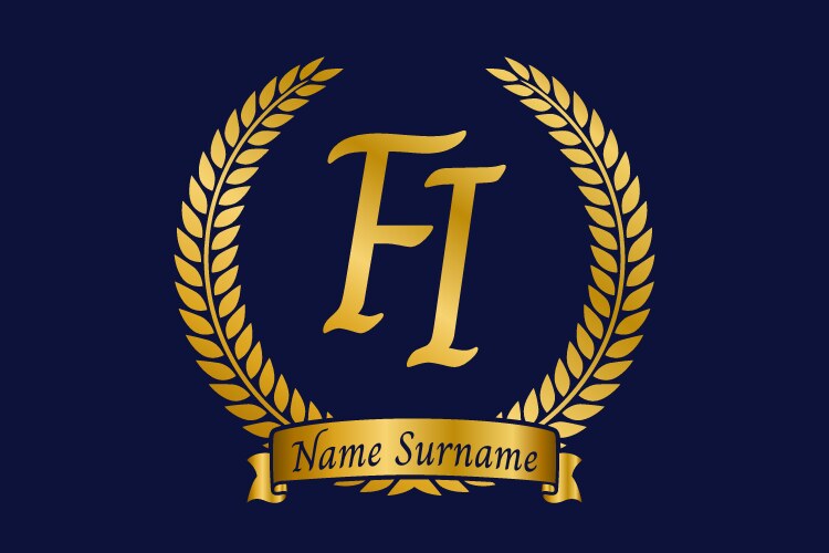 Initial letter f and a fa monogram logo design Vector Image