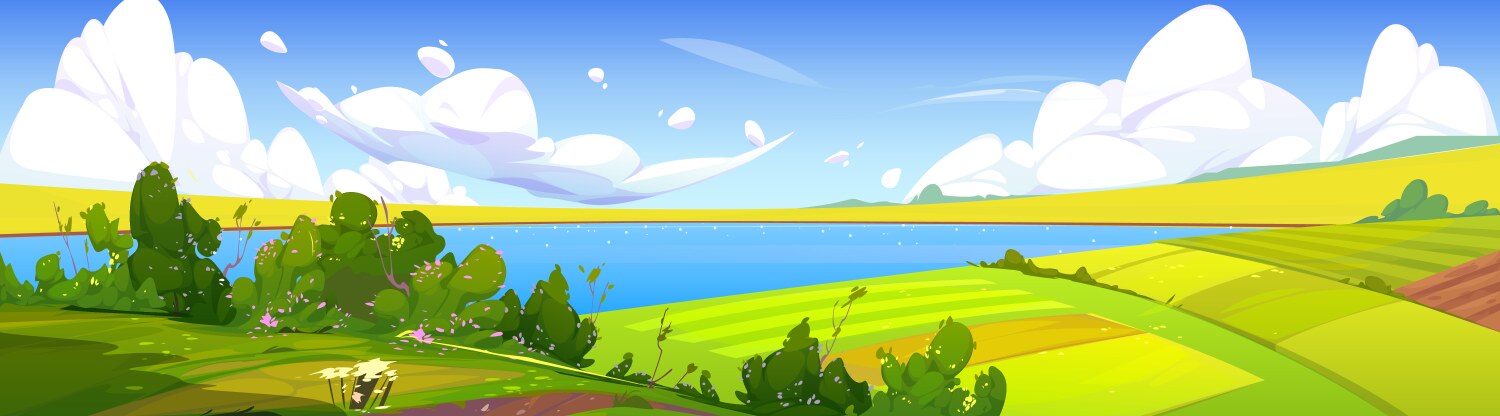 Nature landscape farm and mill 3d background Vector Image