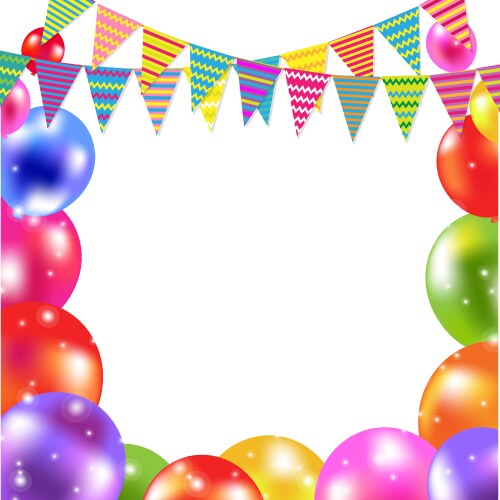 Realistic balloon greeting card celebrations Vector Image