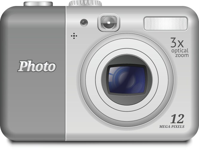 Cartoon digital camera Royalty Free Vector Image