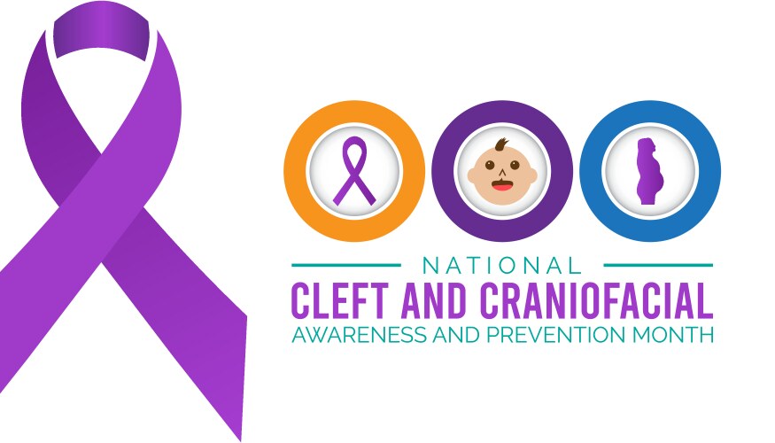 National cleft and craniofacial awareness Vector Image