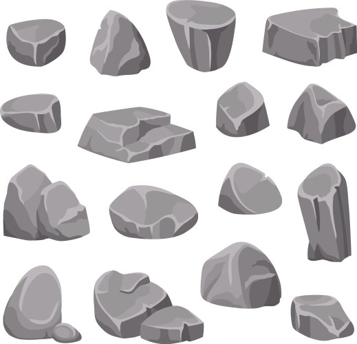 Rock stone set Royalty Free Vector Image - VectorStock