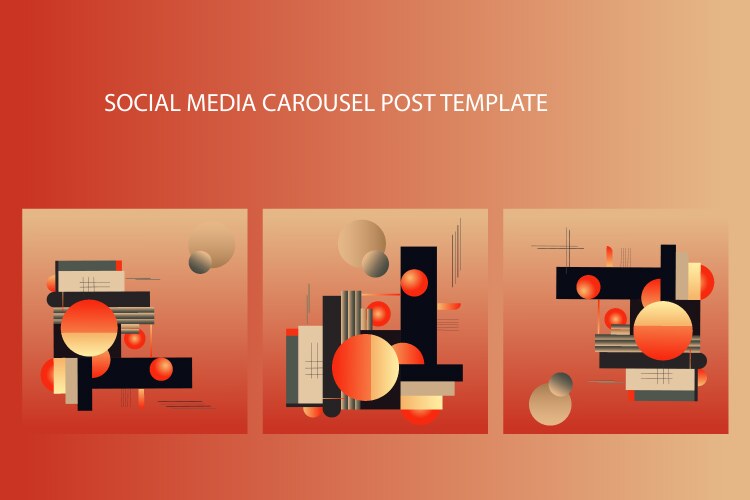 Social media carousel post template Royalty Free Vector