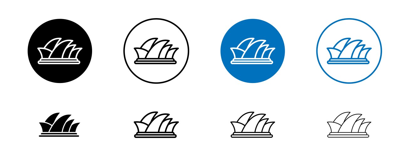 Sydney opera house icon set australia landmark Vector Image