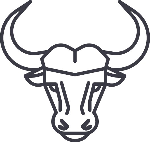 Buffalo head design on white background wild Vector Image